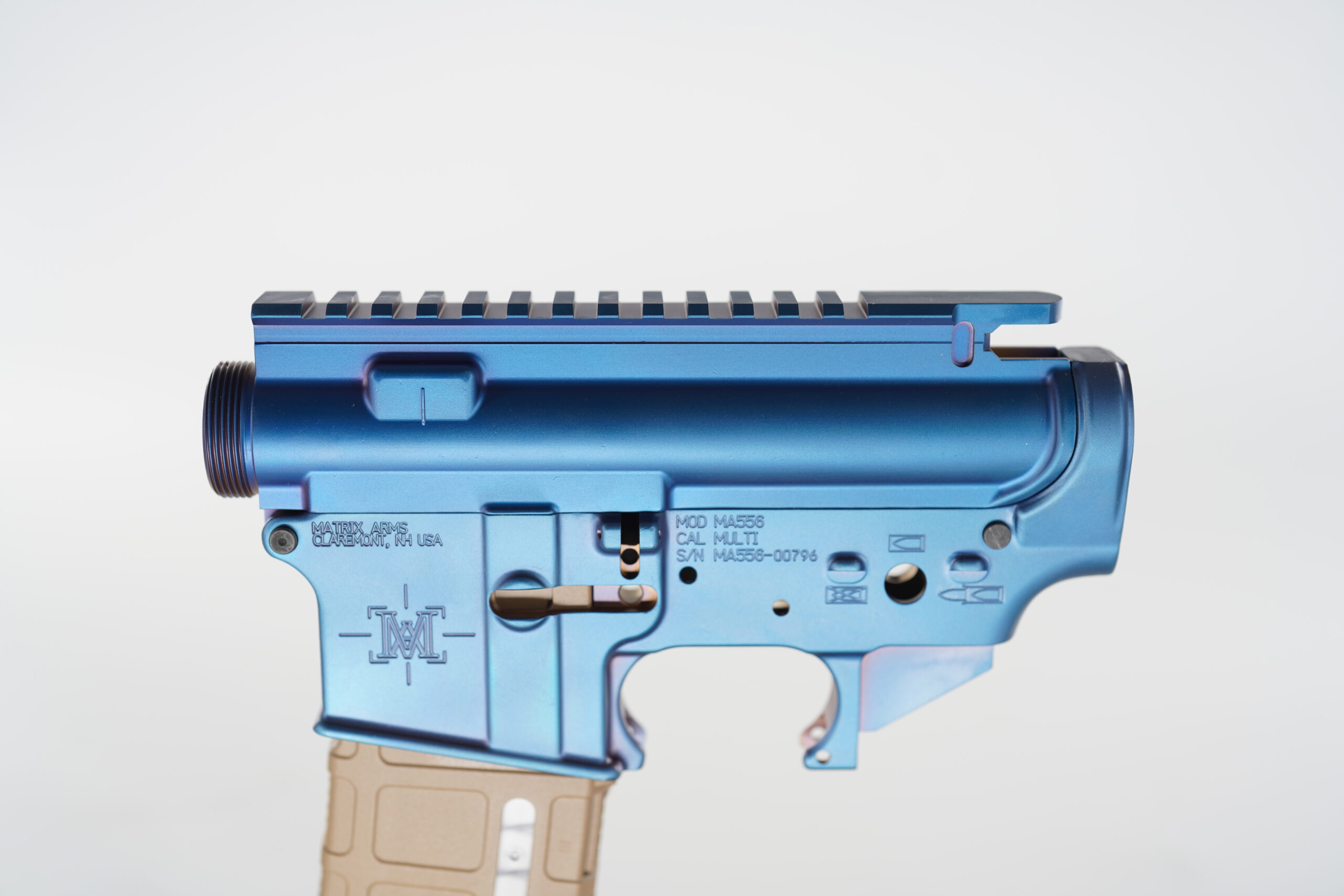 5.56 Stripped Upper/Lower Set in "BLUE DLC" (Diamond-like carbon ...