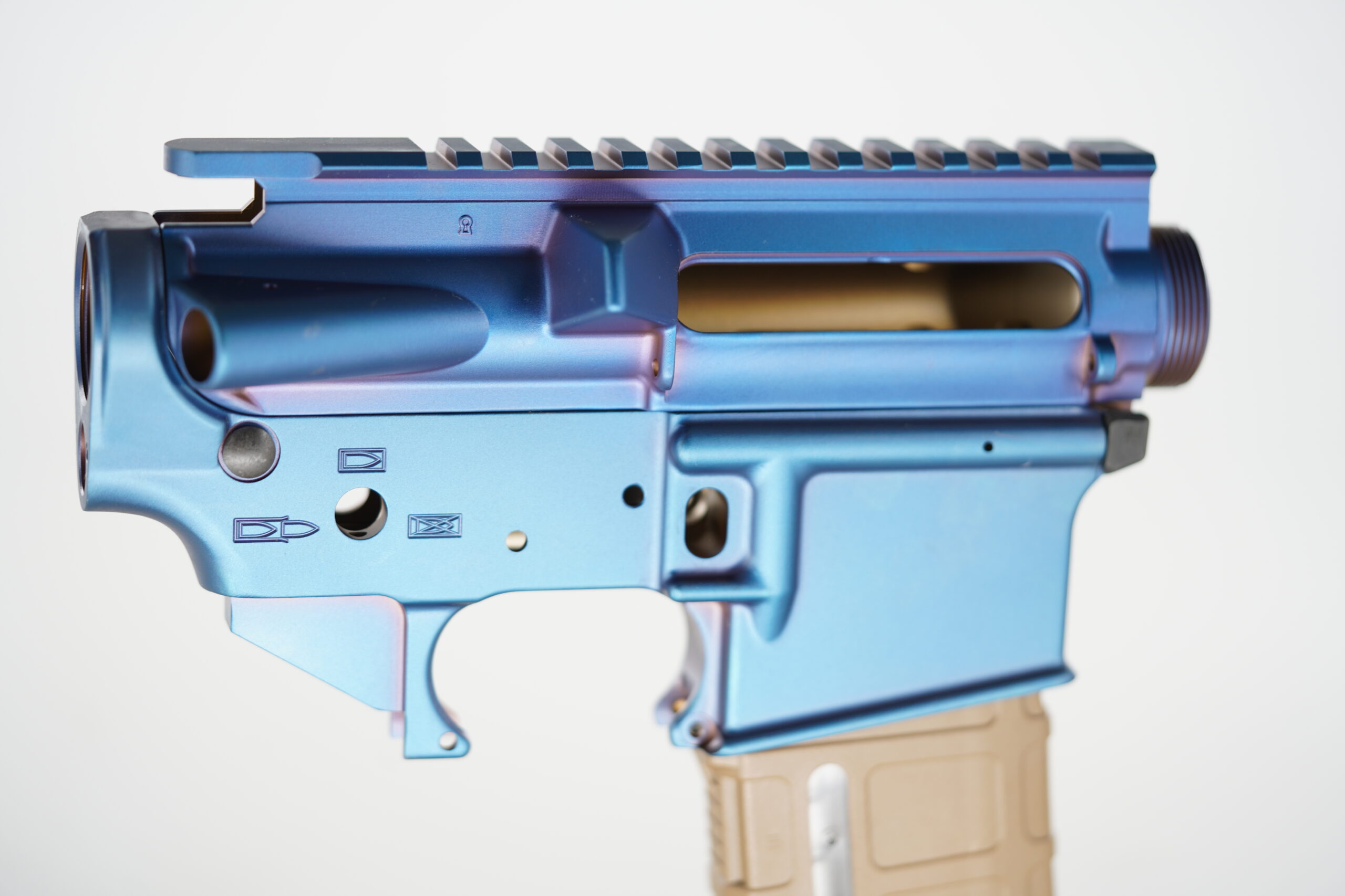 5.56 Stripped Upper/Lower Set in "BLUE DLC" (Diamond-like carbon ...